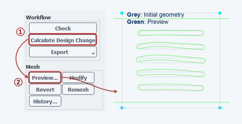 Mesh morphing with method: The heat exchanger